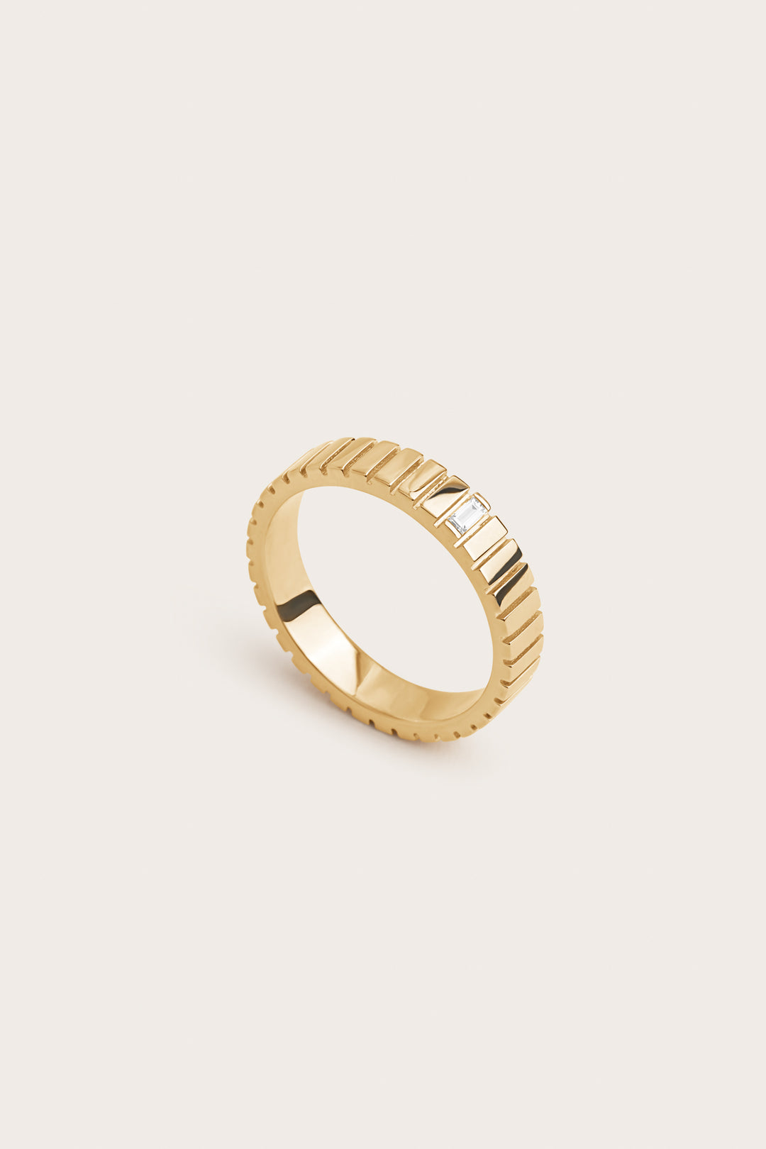 Ribbed Baguette Ring – Karaat